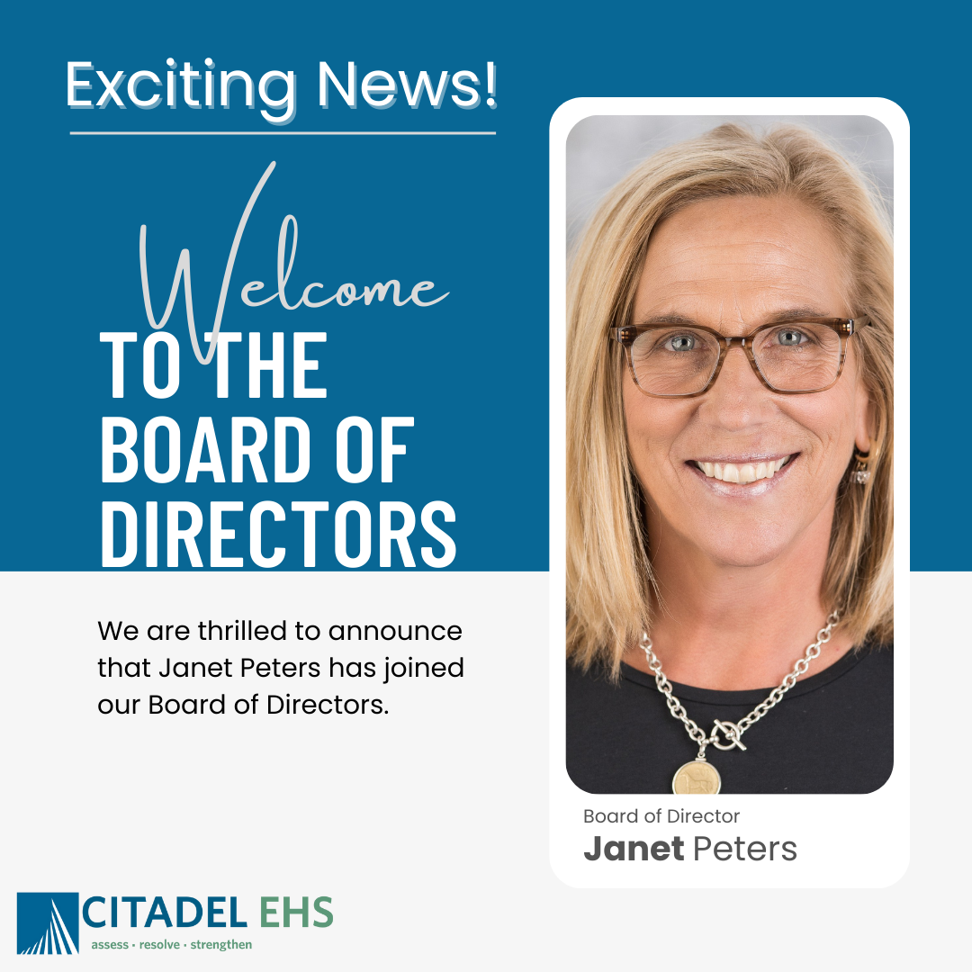 Citadel EHS Welcomes Janet Peters to Board of Directors - Citadel EHS